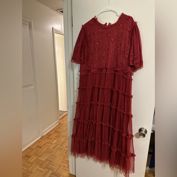 Ivy City Co | Dresses | Elegant Red Embellished Dress | Poshmark